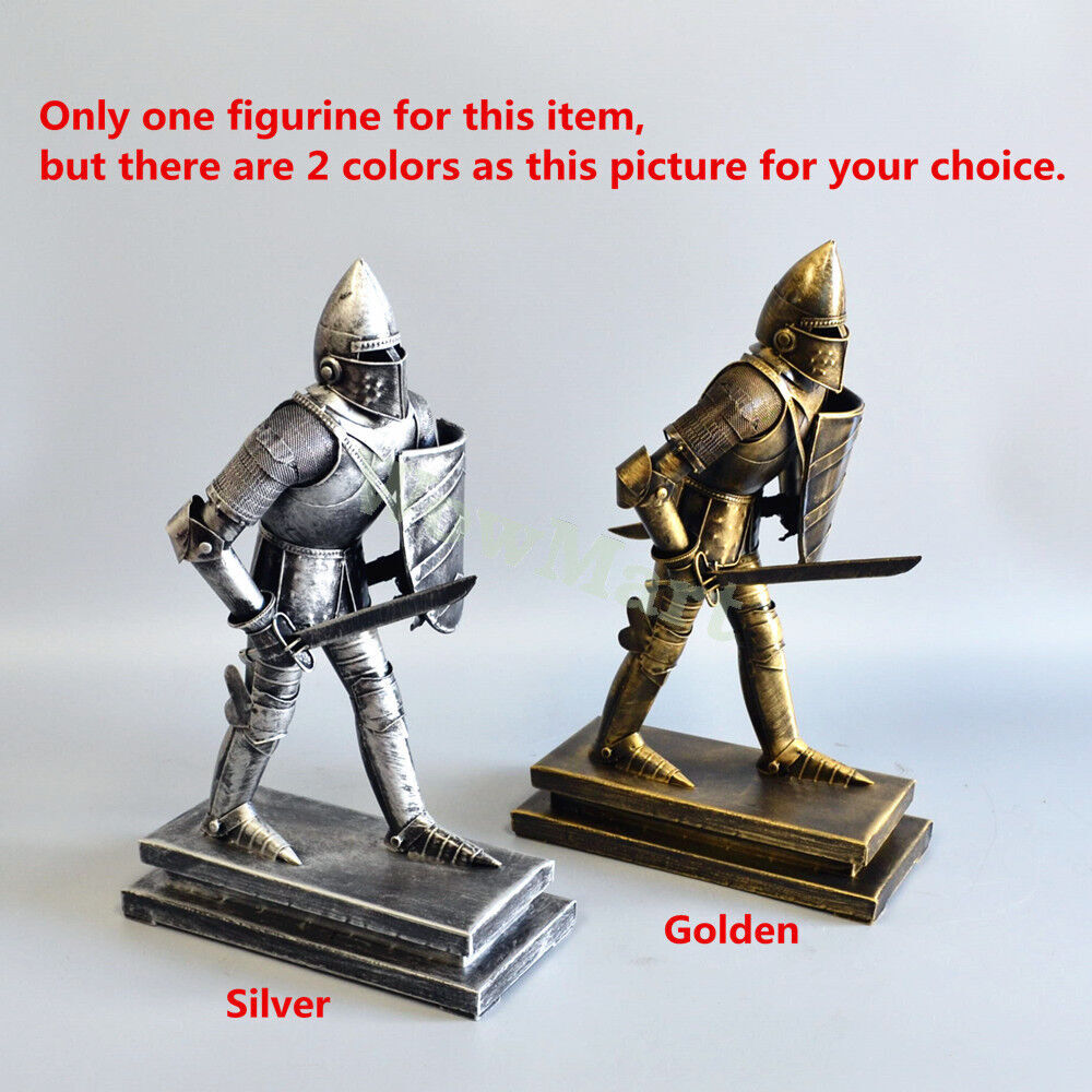 Handmade Retro Metal Medieval Armour Soldier Warrior Knight Statue 42cm ...