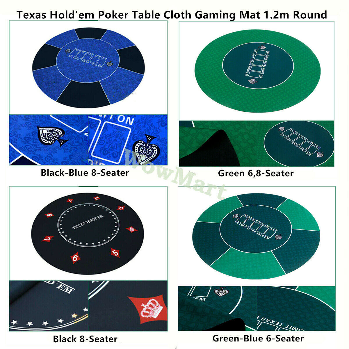 WOWMART.COM.AU -Deluxe 6-8 Player Layout Texas Hold'em Rubber Poker ...