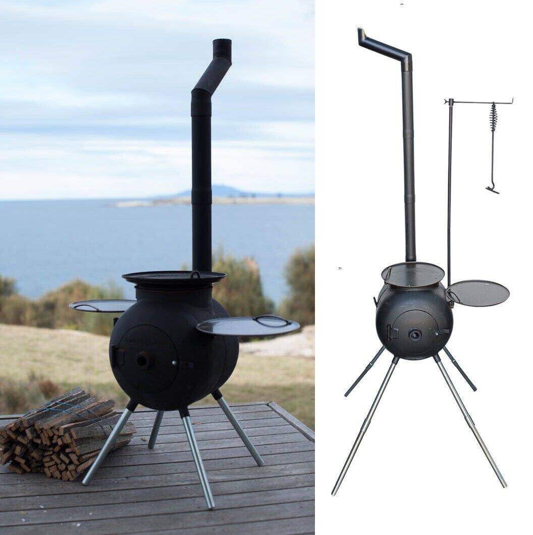 WOWMART.COM.AU -Heavy Duty Camping Portable BBQ Wood Fire Stove BBQ ...