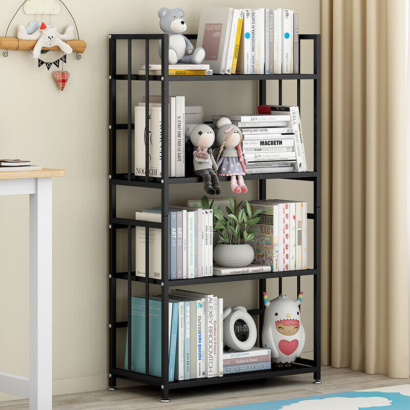 Metal Contemporary Bookshelf Bookcase Flower Display Shelf Storage ...